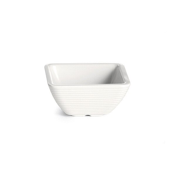 60ml Bone Square Ribbed Ramekin